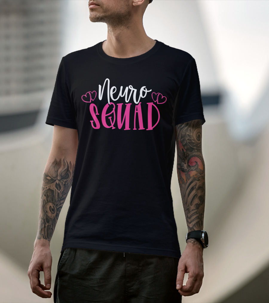 Neuro Squad Medical Neuroscience Neurology Nurse Neuro Tech Hearts T-Shirt