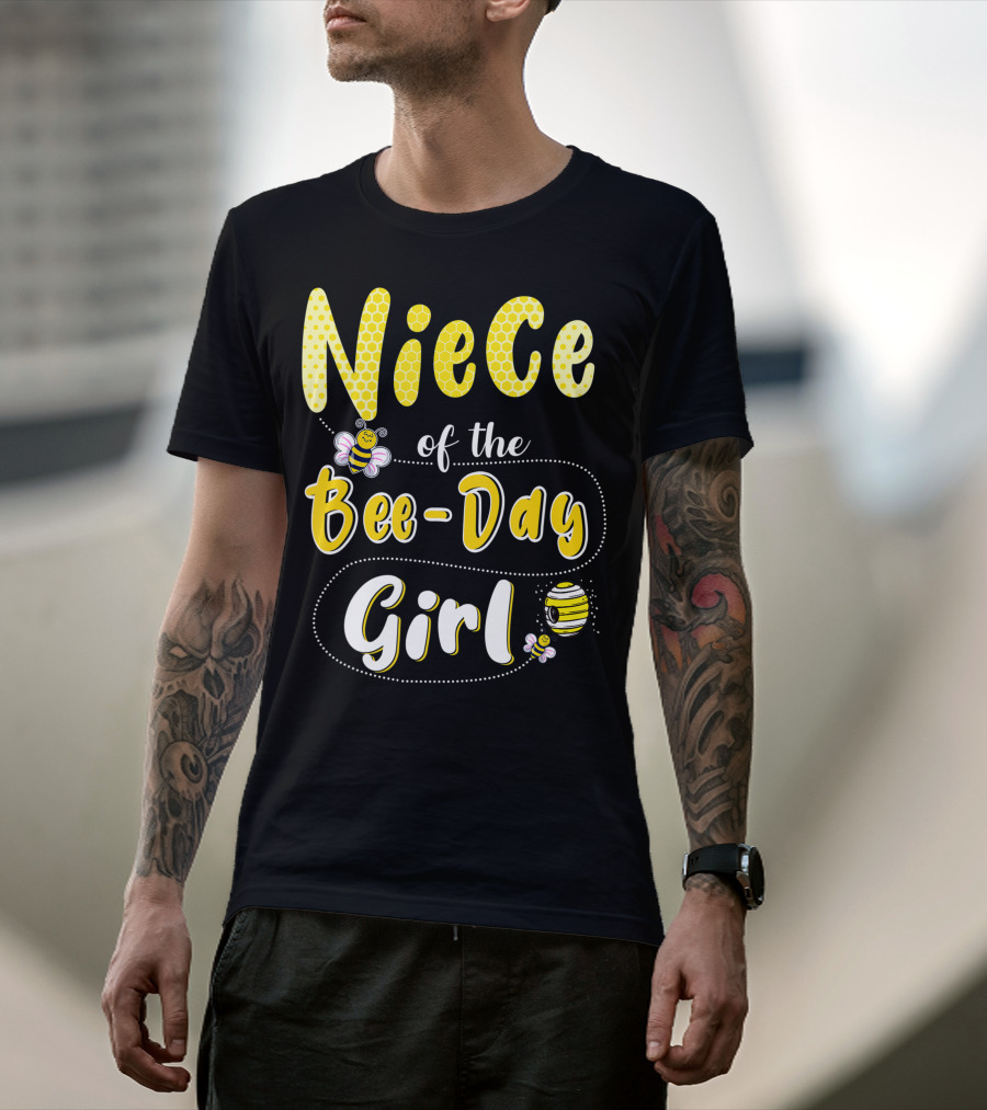 Niece Of The Bee Day Girl Hive Party Birthday Matching T-Shirt
