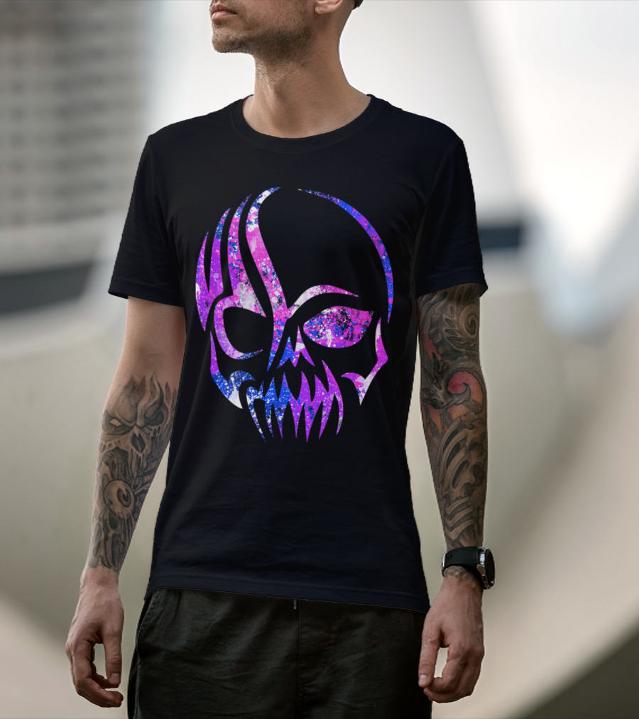 Purple Blue Skull Alien Aesthetic Video Games T-Shirt