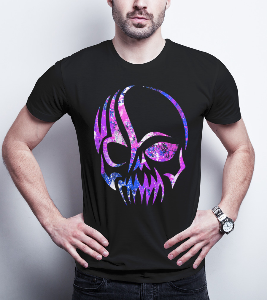 Purple Blue Skull Alien Aesthetic Video Games T-Shirt