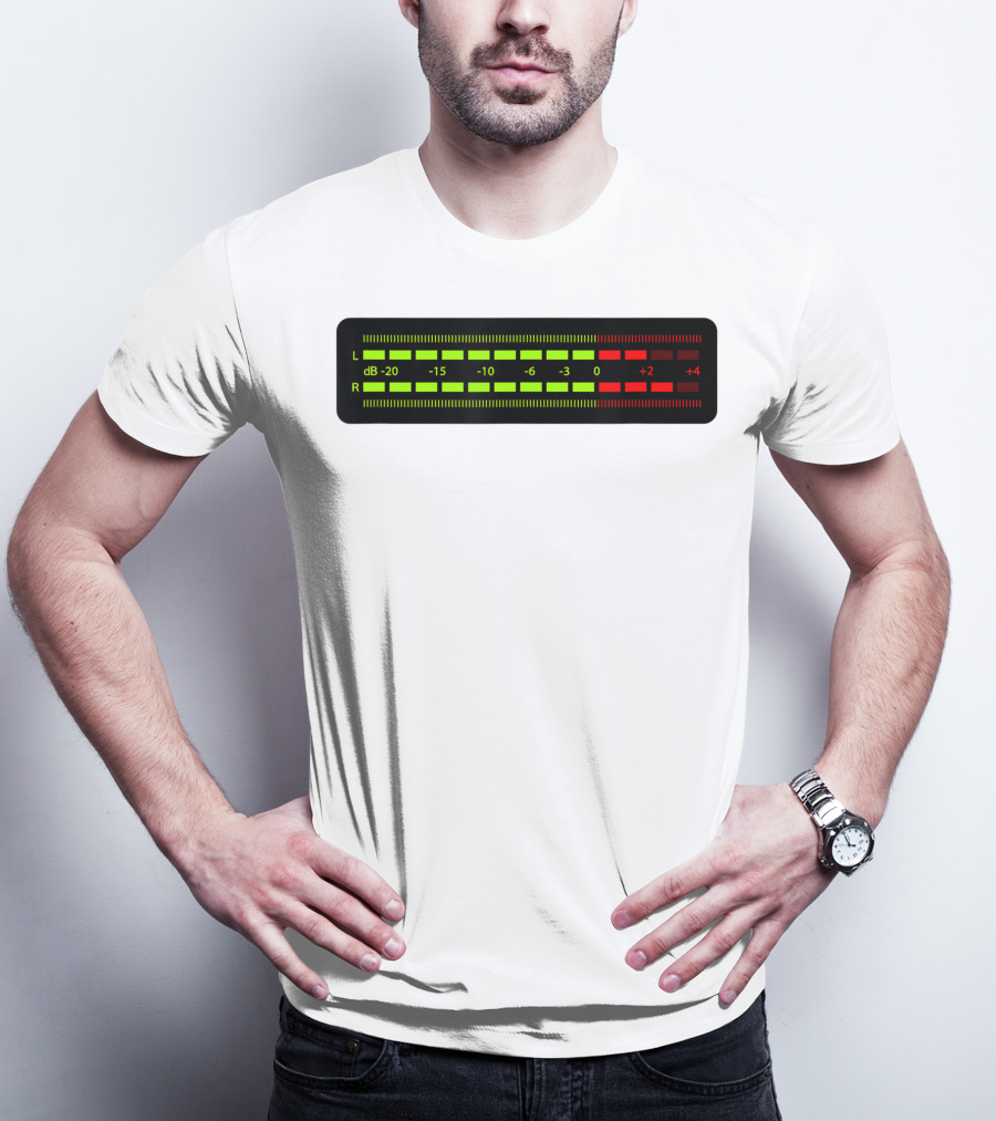 Retro Vu Meter DB Stereo Sound Engineer Music Lover T-Shirt