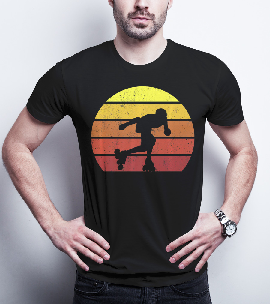 Retro Roller Skating Silhouette 70s 80s T-Shirt