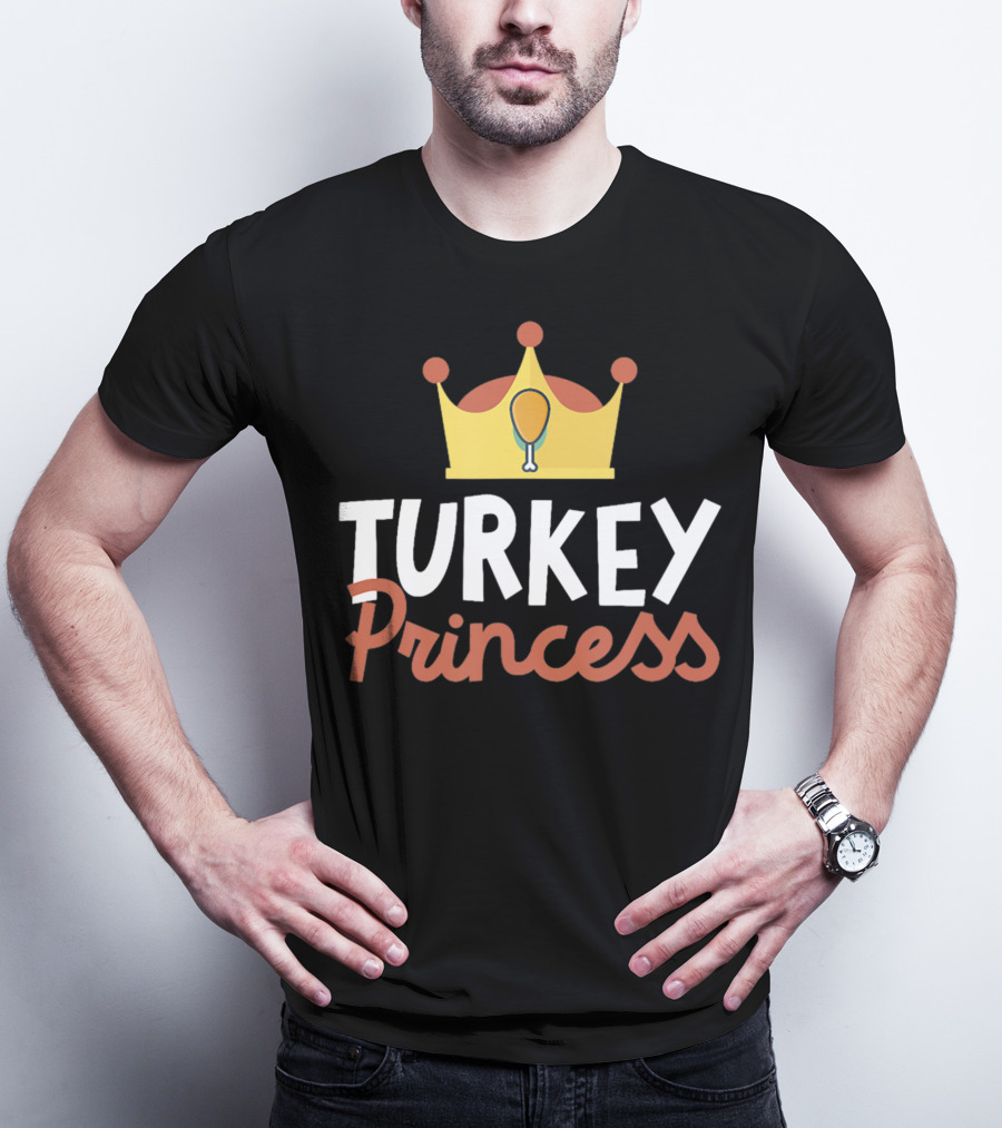 Turkey Princess Thanksgiving Crown T-Shirt