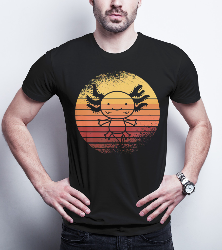 Vintage Axolotl Sunset For Salamander Owner T-Shirt