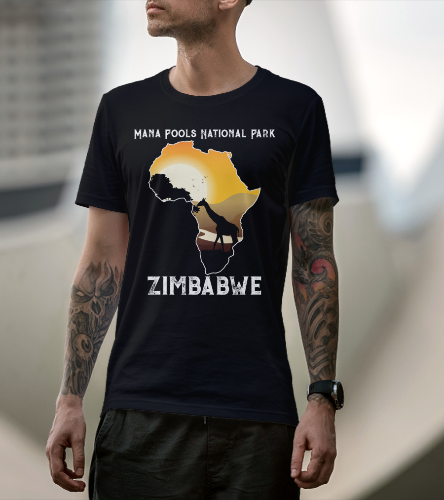 Mana Pools National Park Africa Giraffe Sunset Zimbabwe T-Shirt