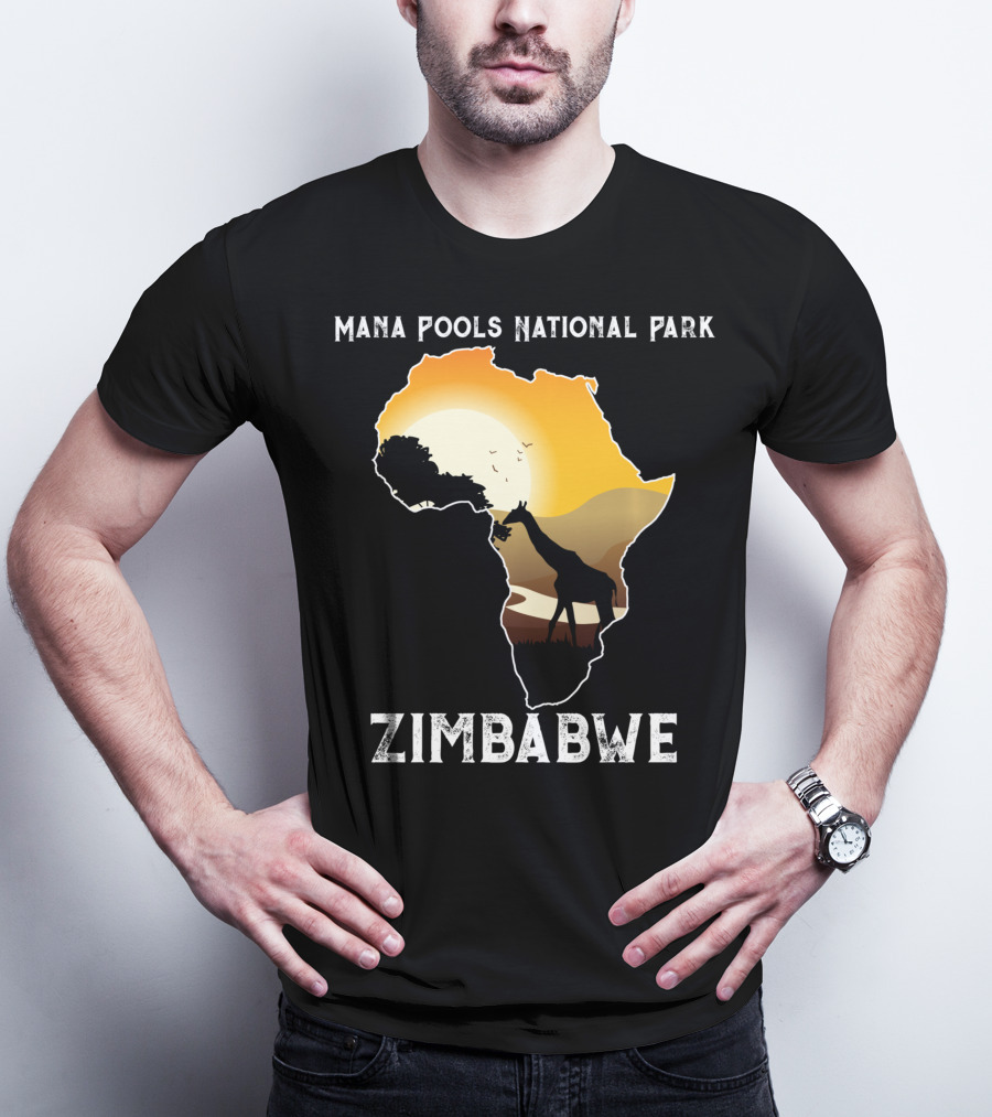Mana Pools National Park Africa Giraffe Sunset Zimbabwe T-Shirt