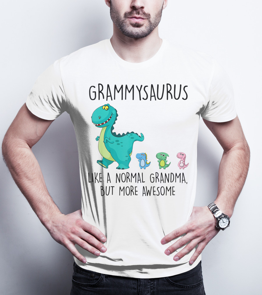 Grammysaurus Like A Normal Grandma But More Awesome Colorful Dinosaur Family T-Shirt