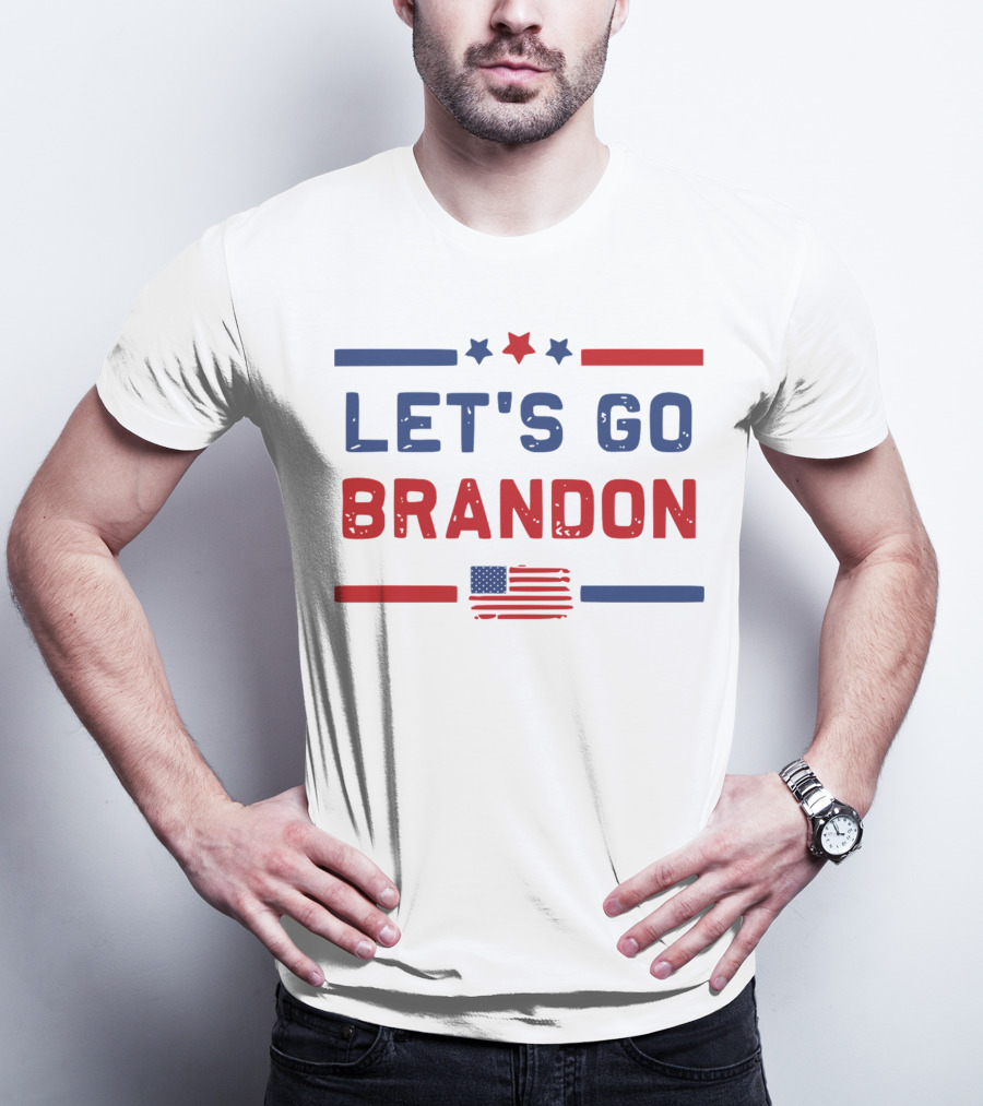 Let's Go Brandon US Flag Stars American Colors T-Shirt
