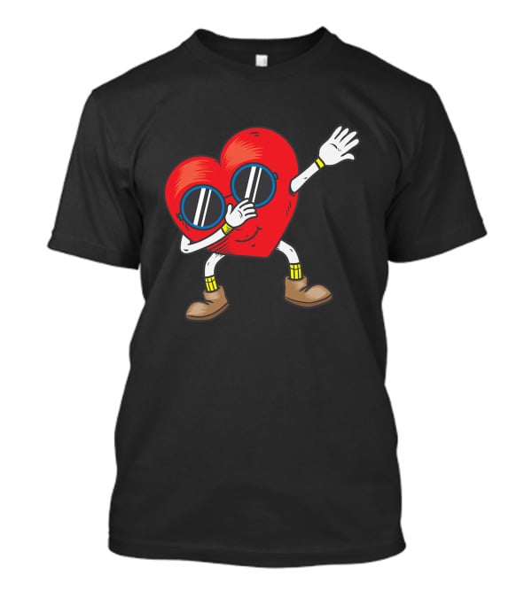 Dabbing Heart With Sunglasses Funny Gifts T-Shirt