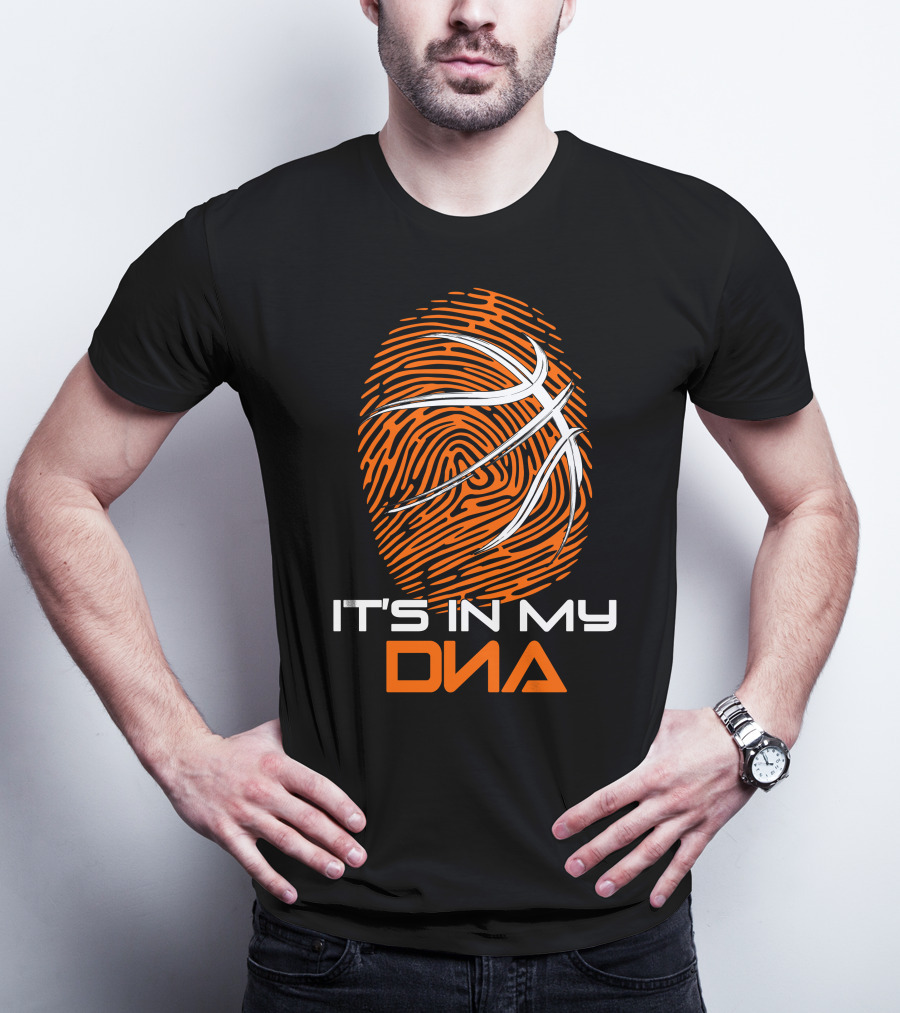 Basketball It's In My DNA Fingerprint Basketball Lines T-Shirt
