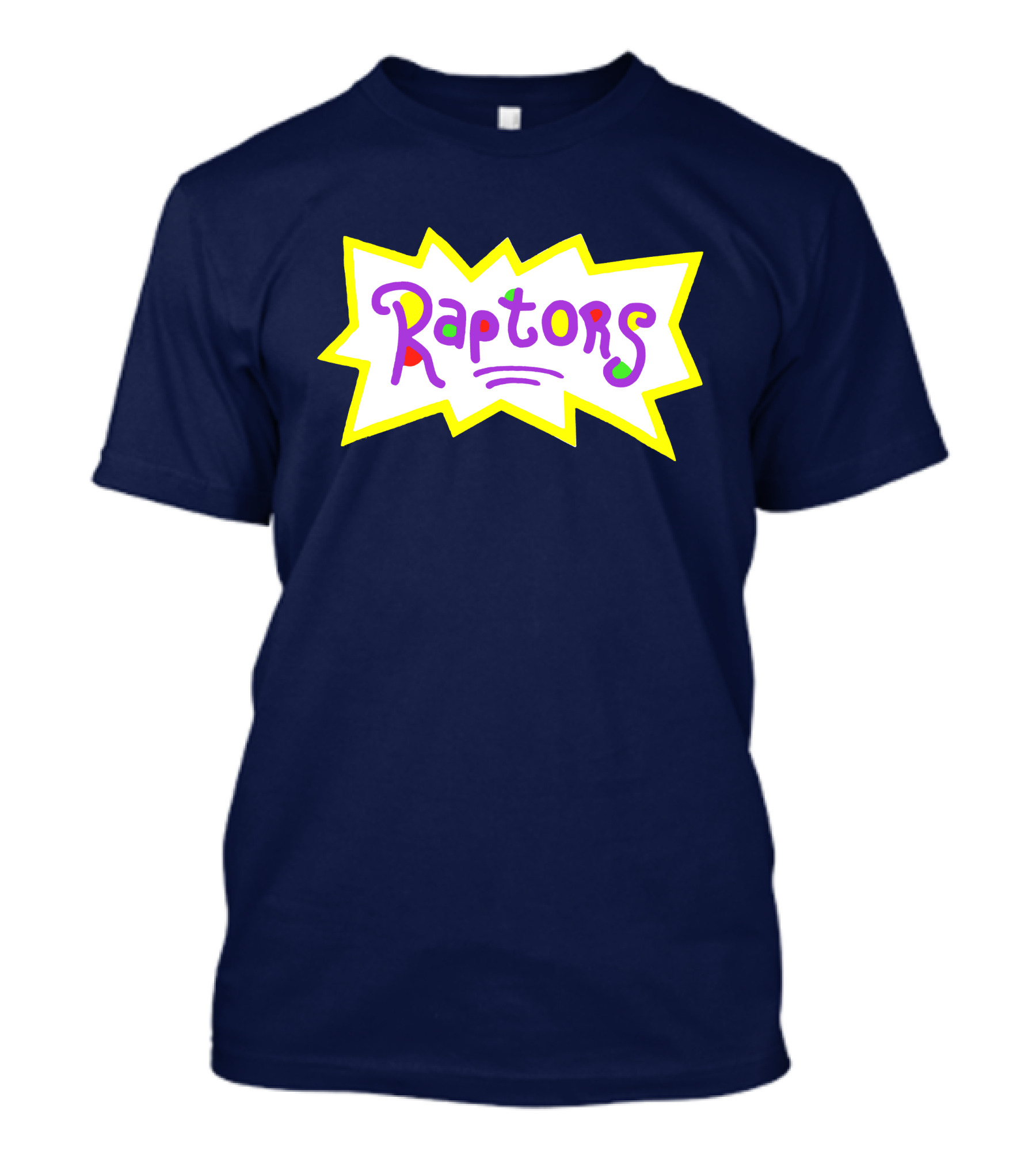Raptors Retro Pop Art Style Text With Vivid Colors And Bold Outline T-Shirt