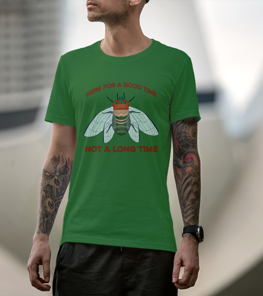 Here For A Good Time Not A Long Time Cicada T-Shirt