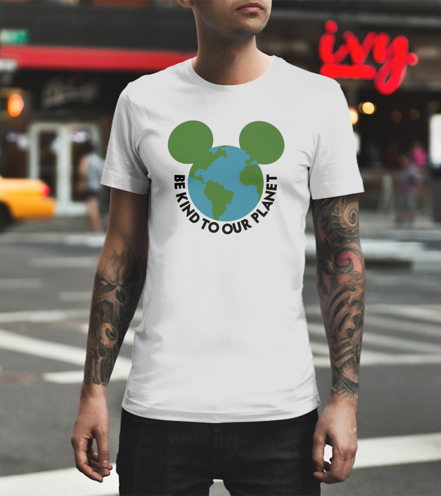 Be Kind To Our Planet Mouse Icon Earth Day T-Shirt