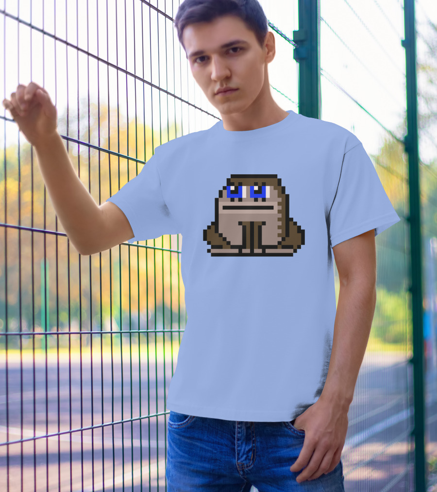 Sergito CrypToadz Pixel Art Frog With Blue Eyes T-Shirt