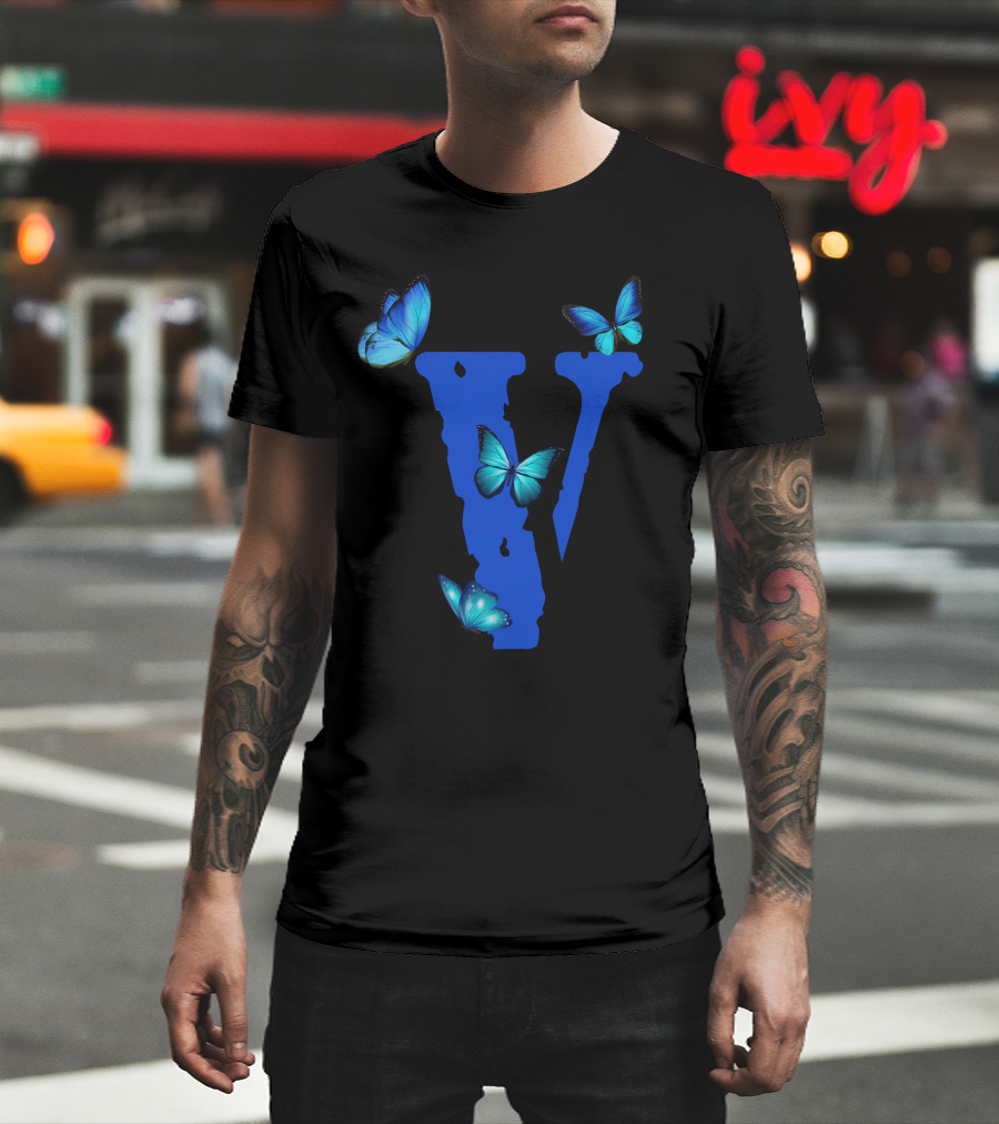 Vlone V Blue Butterfly Collection T-Shirt
