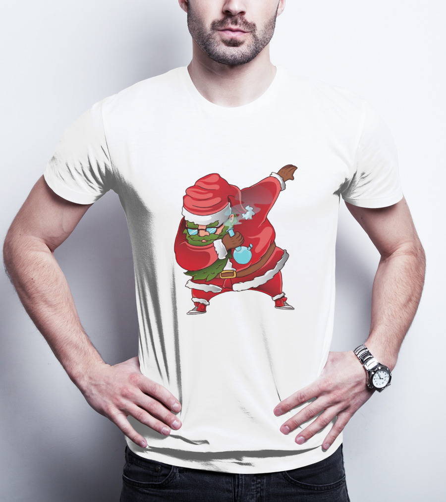 Cool Santa Style Merry Dab Christmas Smoking Fun T-Shirt