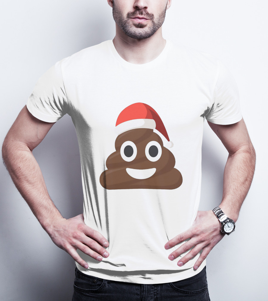 Funny Santa Poopy Emoji Holiday Humor T-Shirt