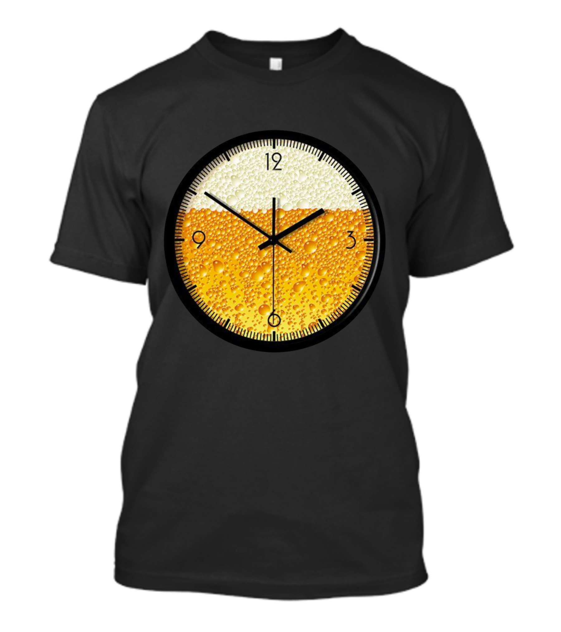 Beer Clock With Bubble Texture T-Shirt