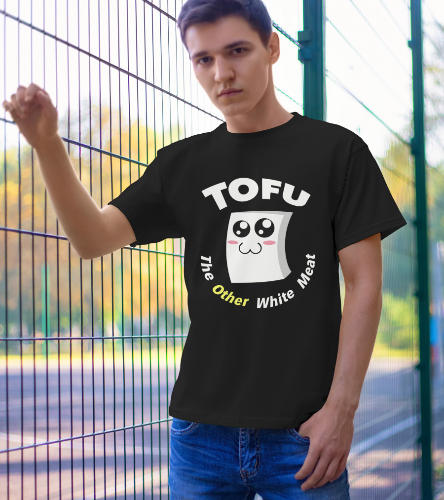 Tofu The Other White Meat Cute Kawaii Style With Blushing Face T-Shirt