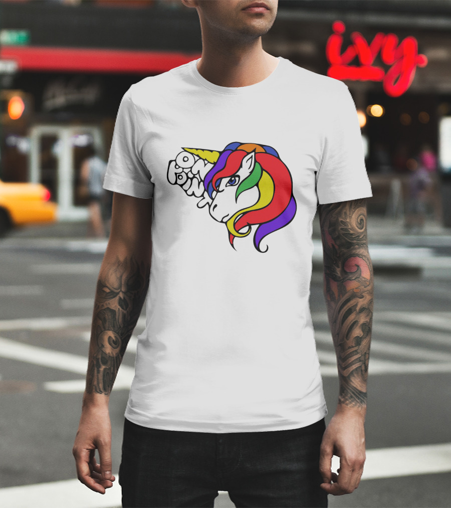 Rainbow Mane On Point Unicorn T-Shirt