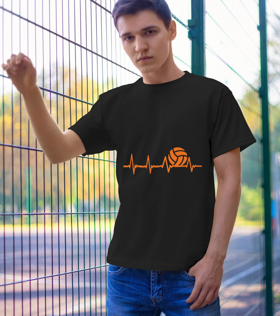 Volleyball Heartbeat With Volleyball Beats Iconic Orange T-Shirt