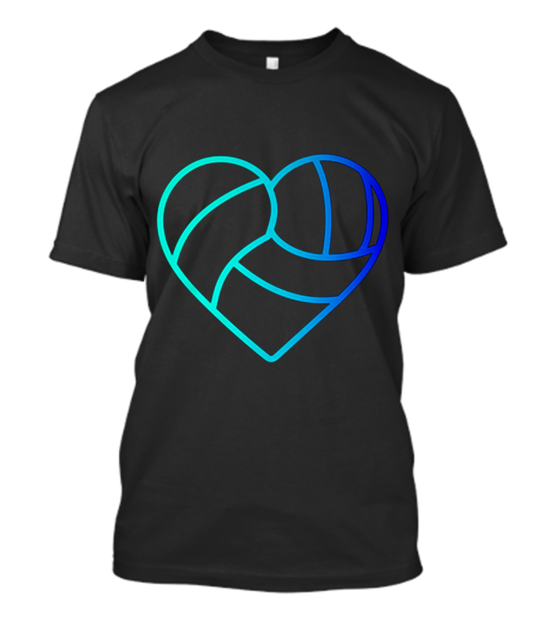 Heart Shaped Volleyball Love Gradient T-Shirt