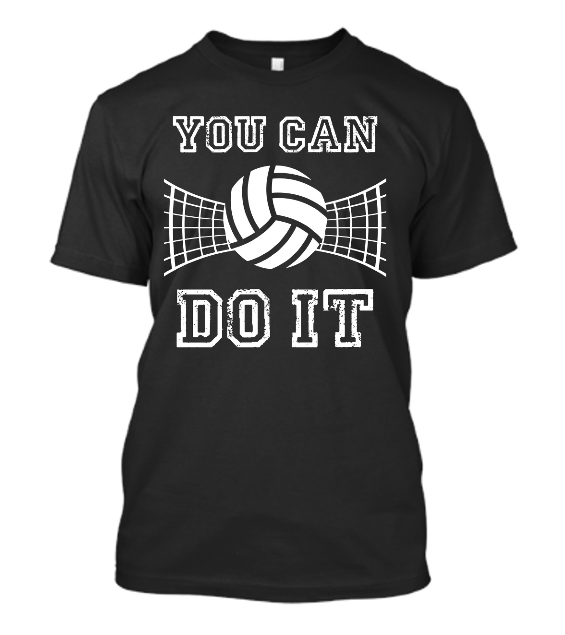 Volleyball You Can Do It Motivational Slogan With Net And Ball T-Shirt