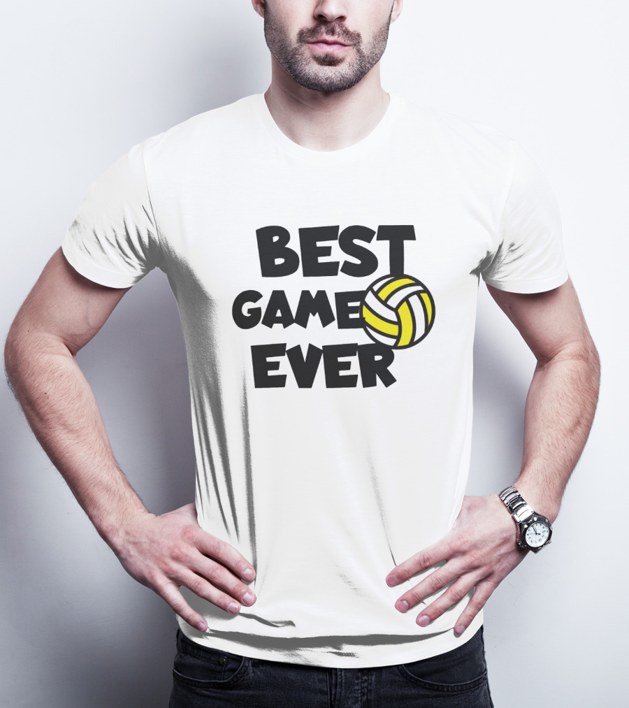 Best Game Ever Volleyball Design With Yellow And Black Ball T-Shirt