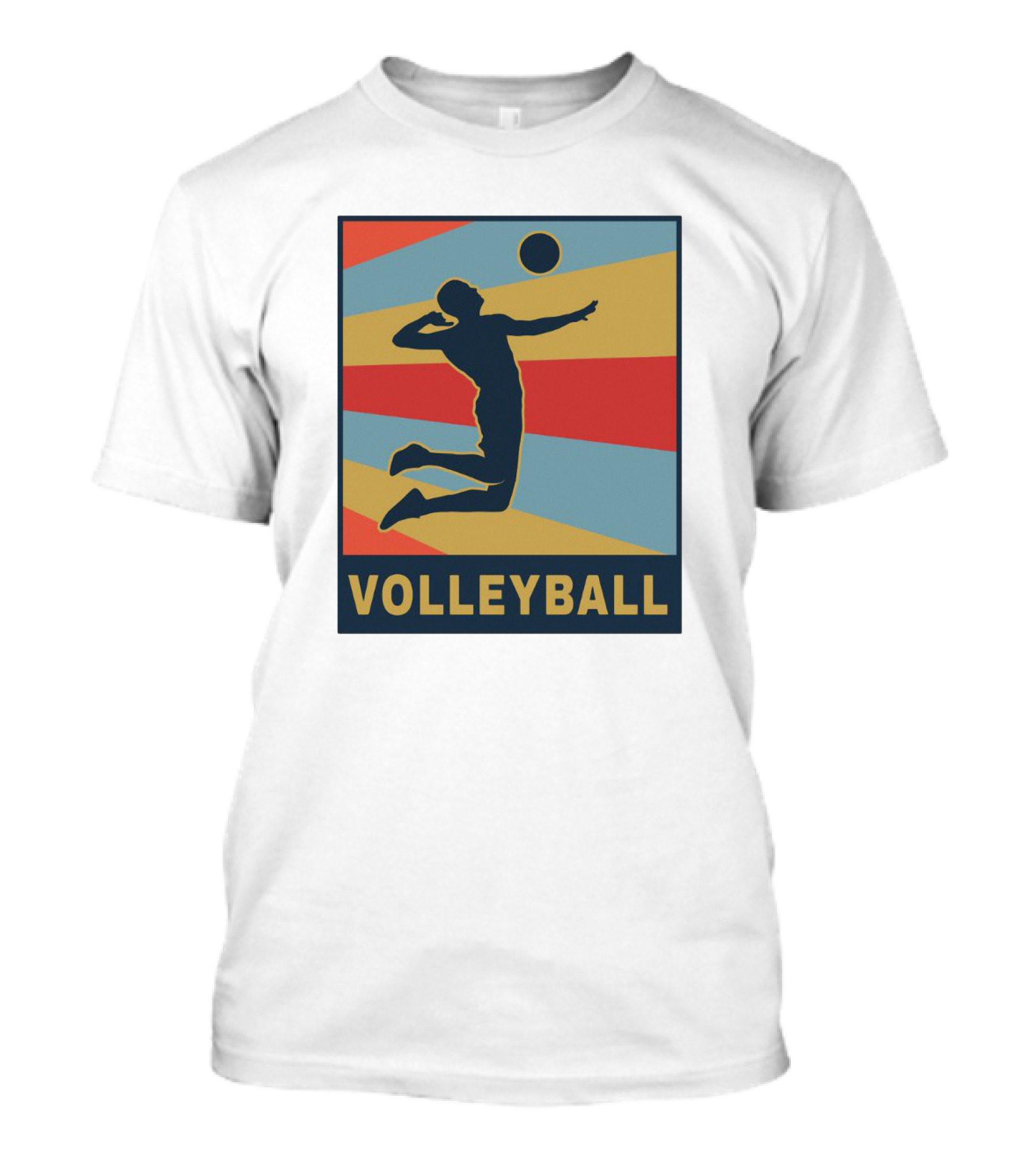 Volleyball Player Silhouette Jumping Action Club Team T-Shirt