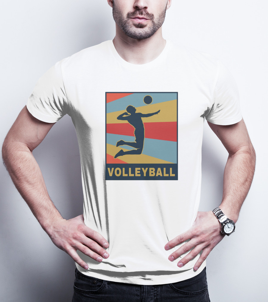 Volleyball Player Silhouette Jumping Action Club Team T-Shirt
