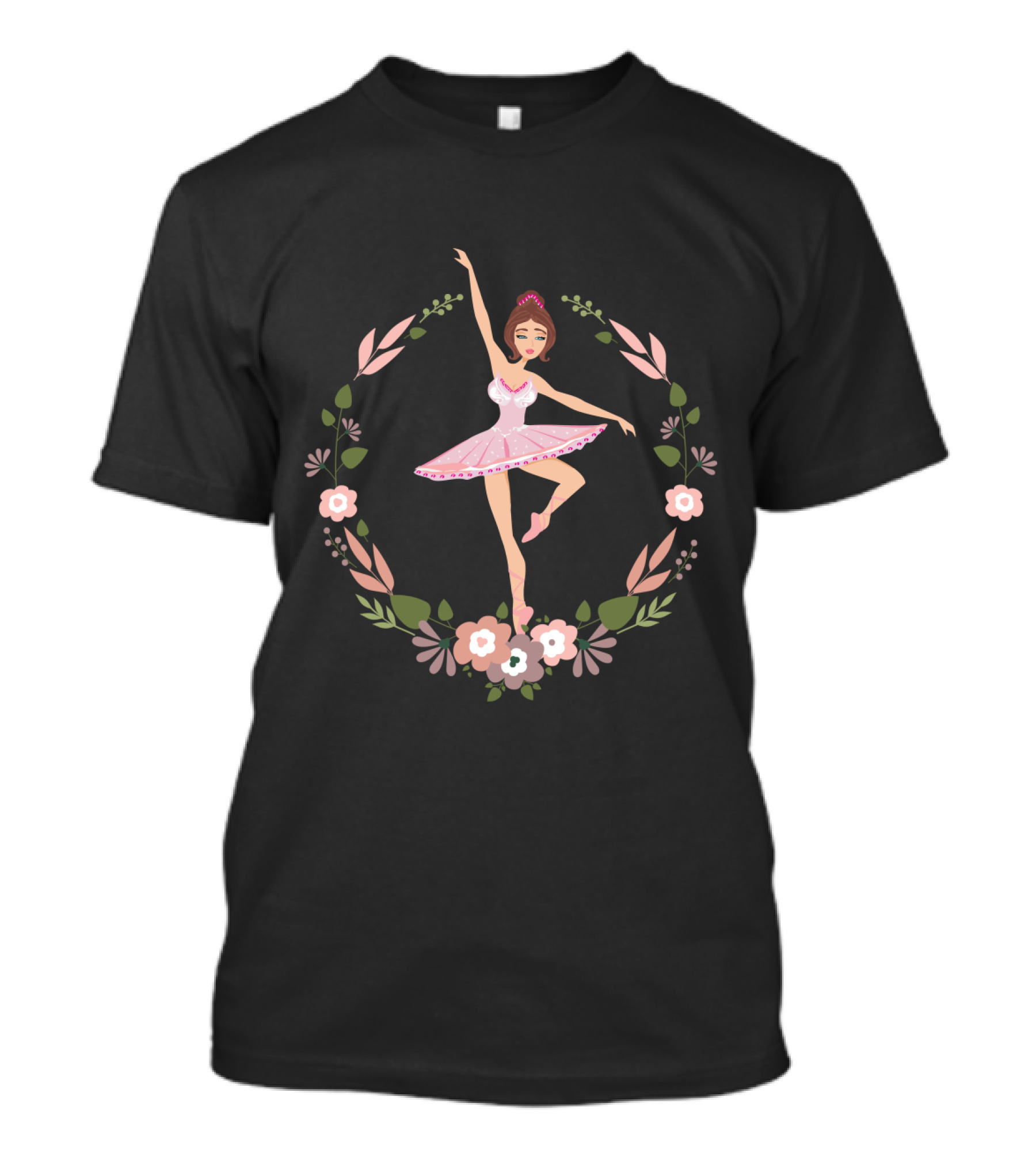 Ballerina Cute Ballet Dancer Flower Wreath Elegance T-Shirt