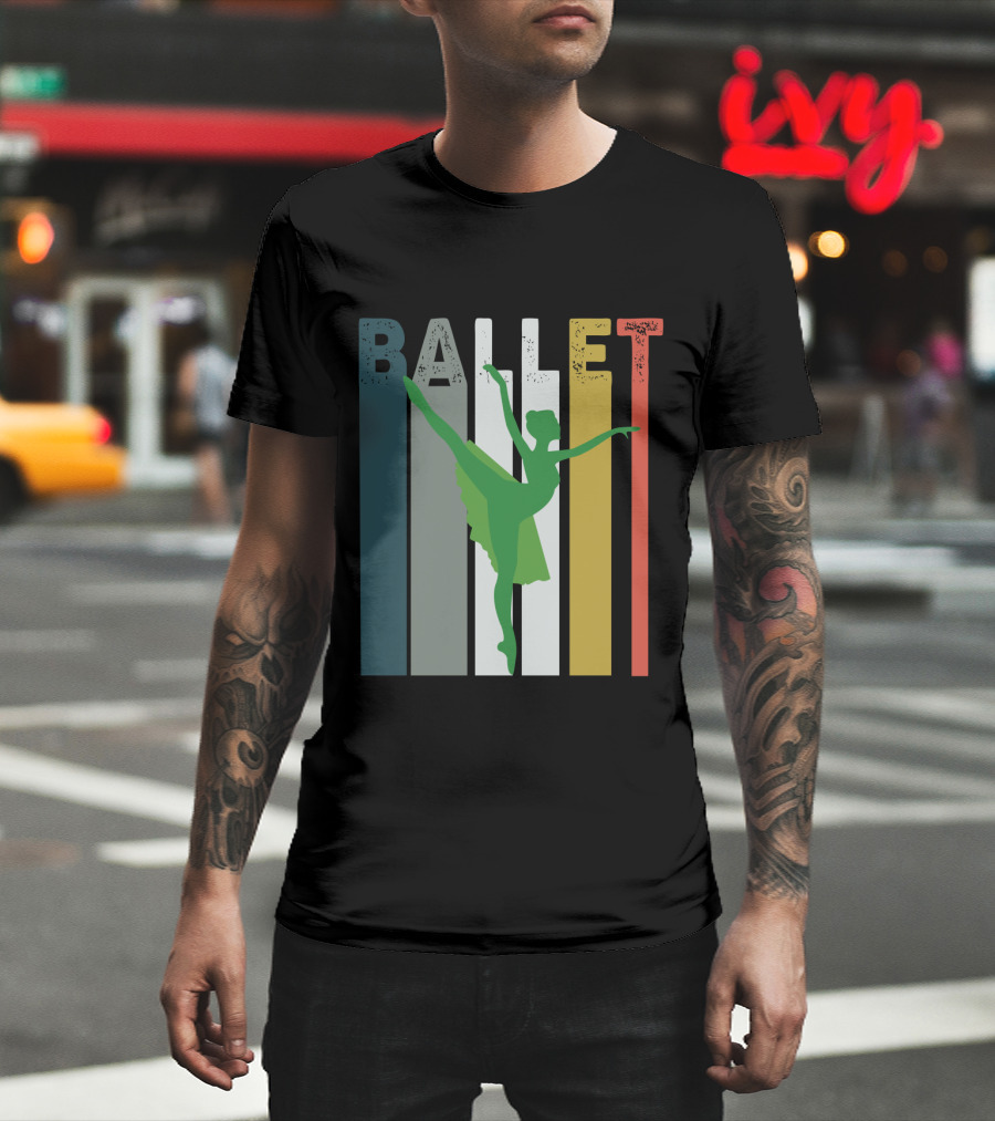 Ballet Dancer In Colorful Retro Irish-Inspired T-Shirt