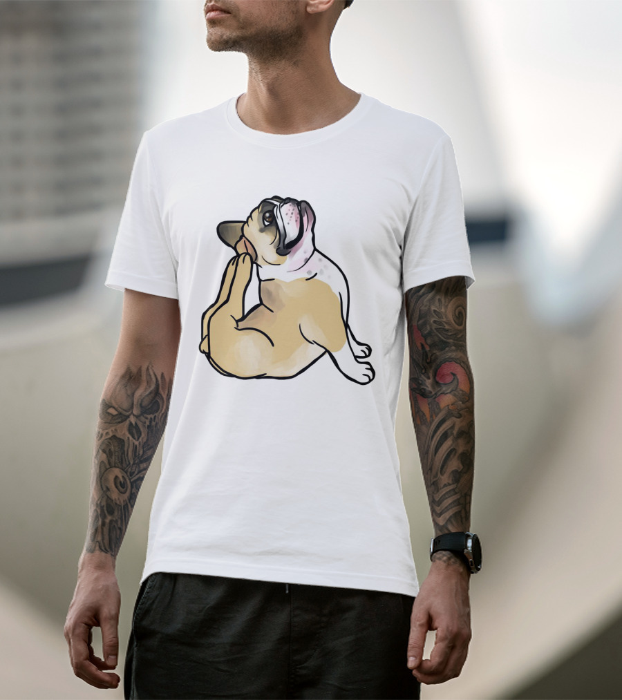 Bulldog Puppy Stretching In Full Cobra Pose T-Shirt