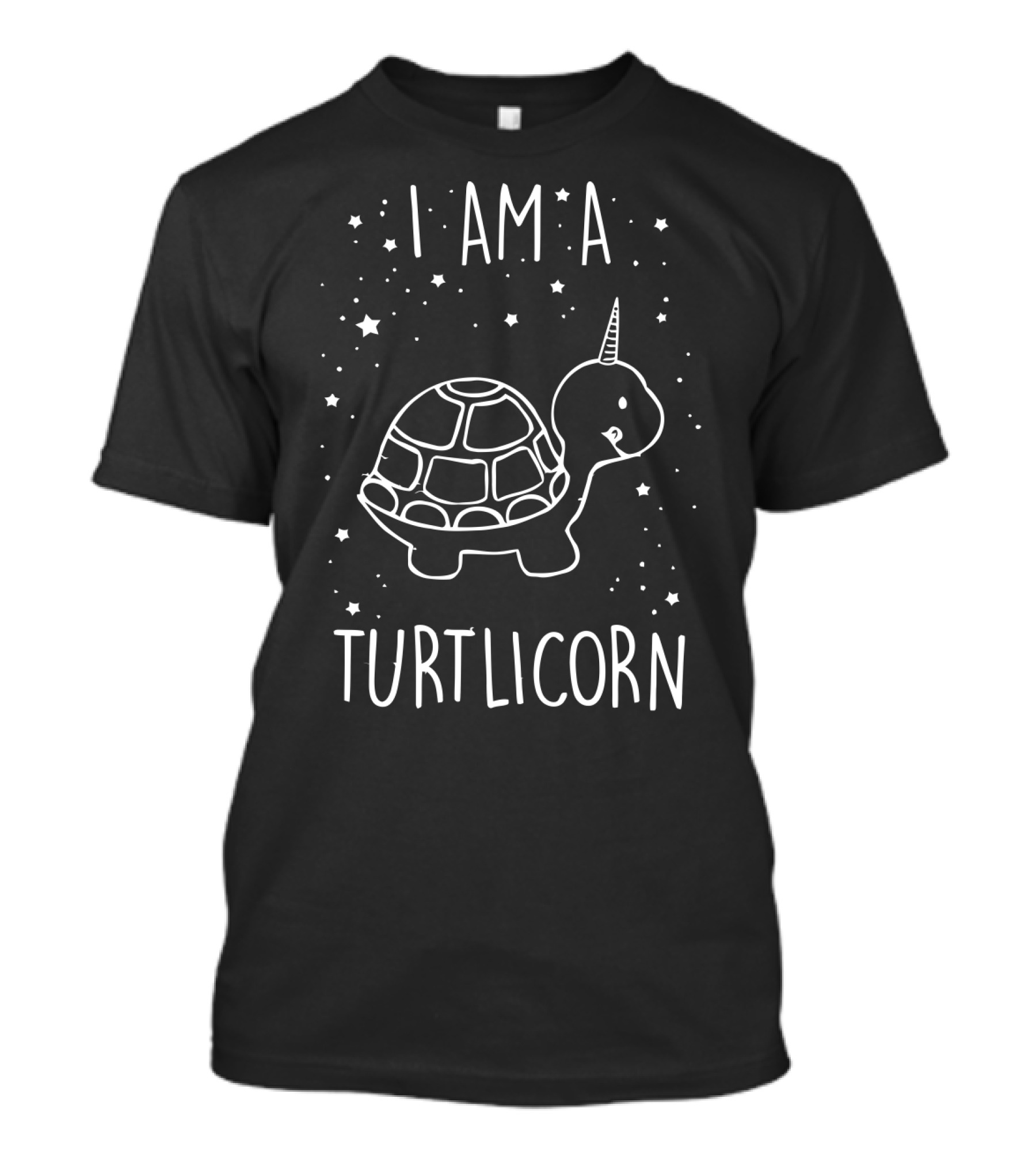 I Am A Turtlicorn Turtle With Unicorn Horn Surrounded By Stars T-Shirt