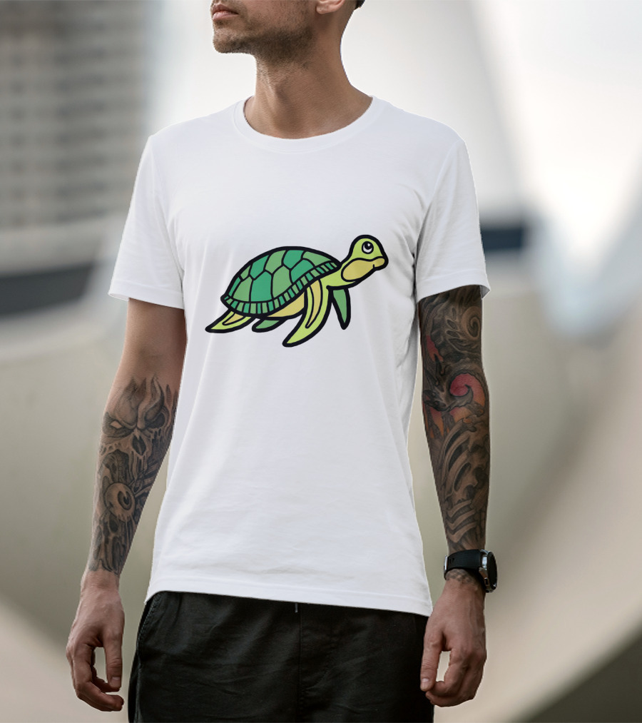 Cute Little Sea Turtle Delightfully Adorable Green Companion T-Shirt