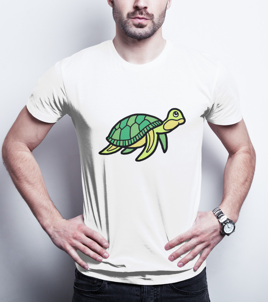 Cute Little Sea Turtle Delightfully Adorable Green Companion T-Shirt