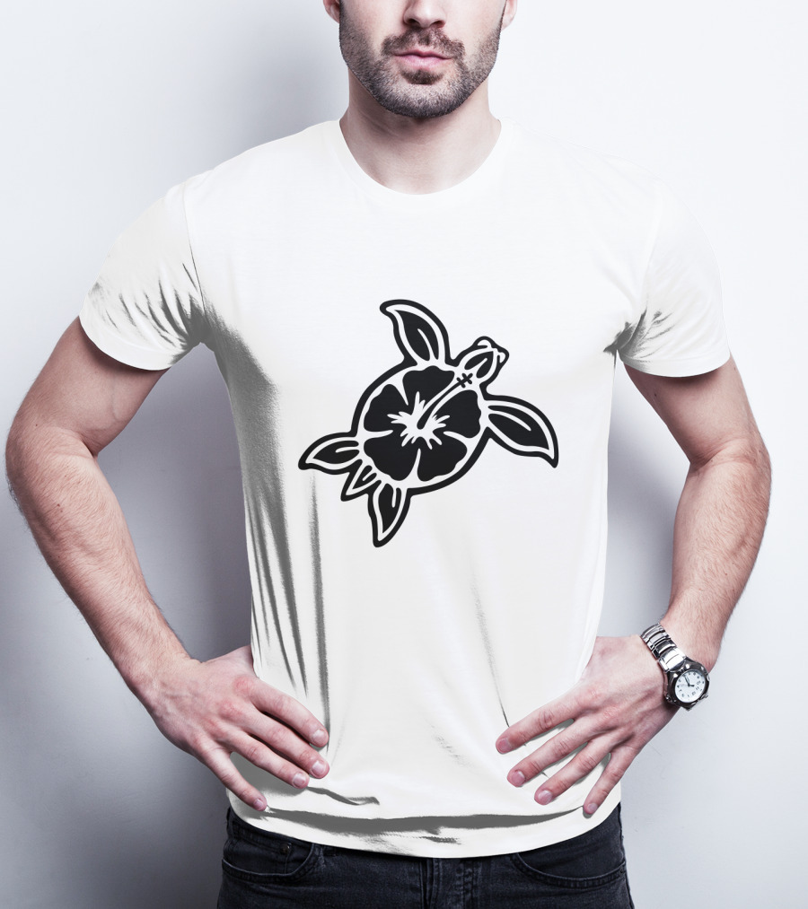 Hibiscus Flower Turtle T-Shirt