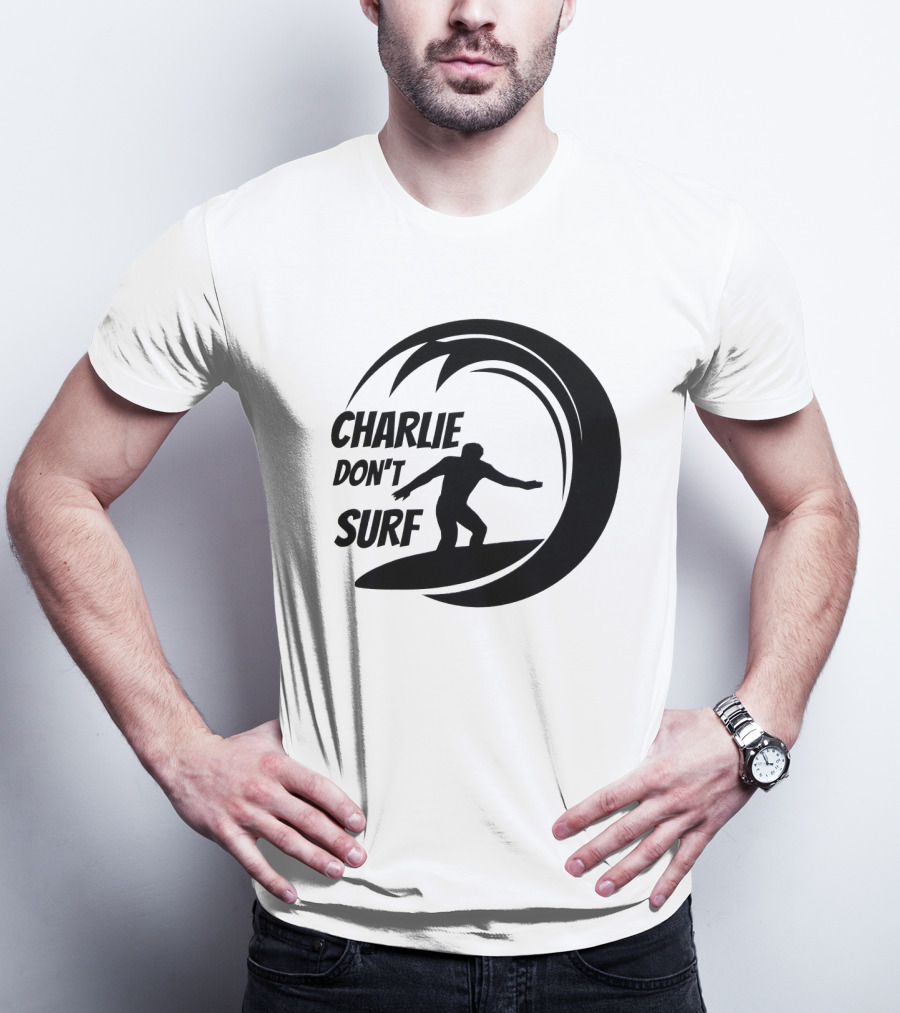 Charlie Don't Surf Silhouette Surfer Wave T-Shirt