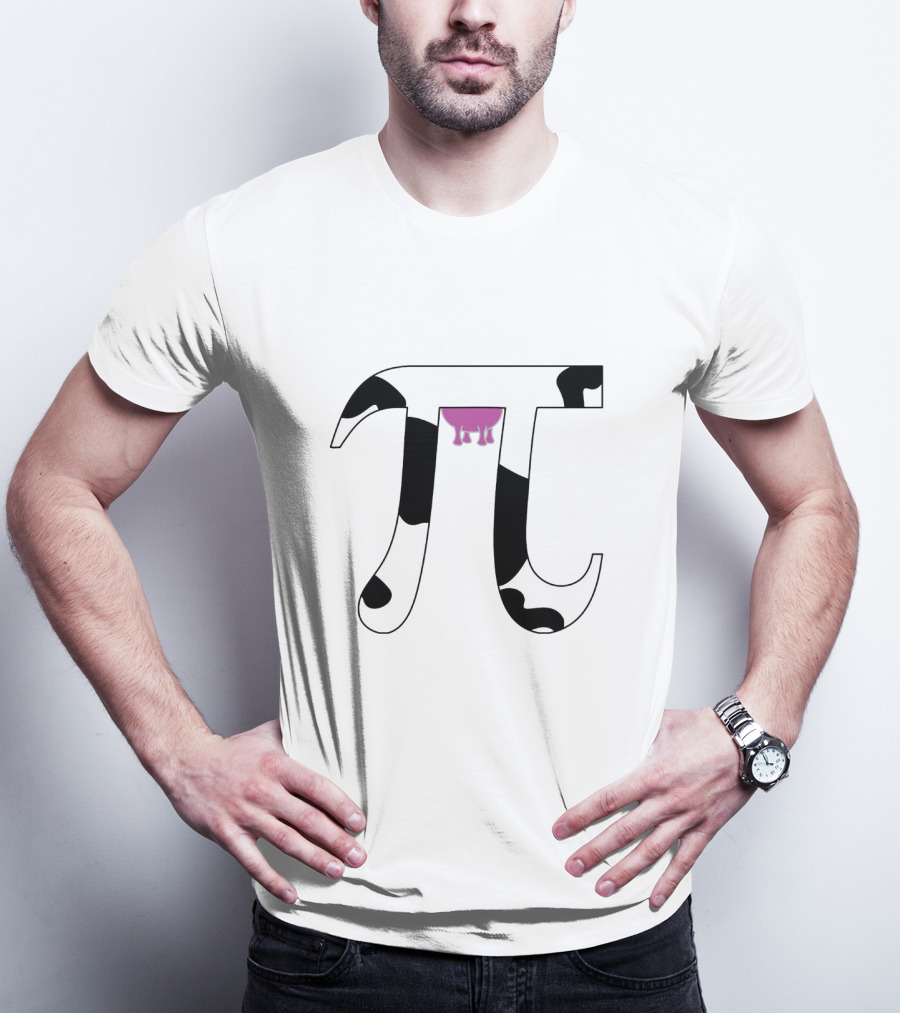 Pi Symbol With Cow Print And Udder T-Shirt