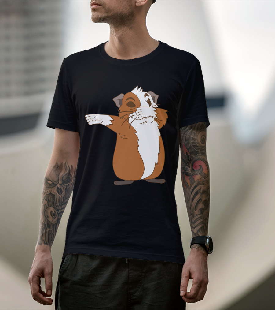 Guinea Pig Dabbing Pose Brown And White Animal Dance Move T-Shirt