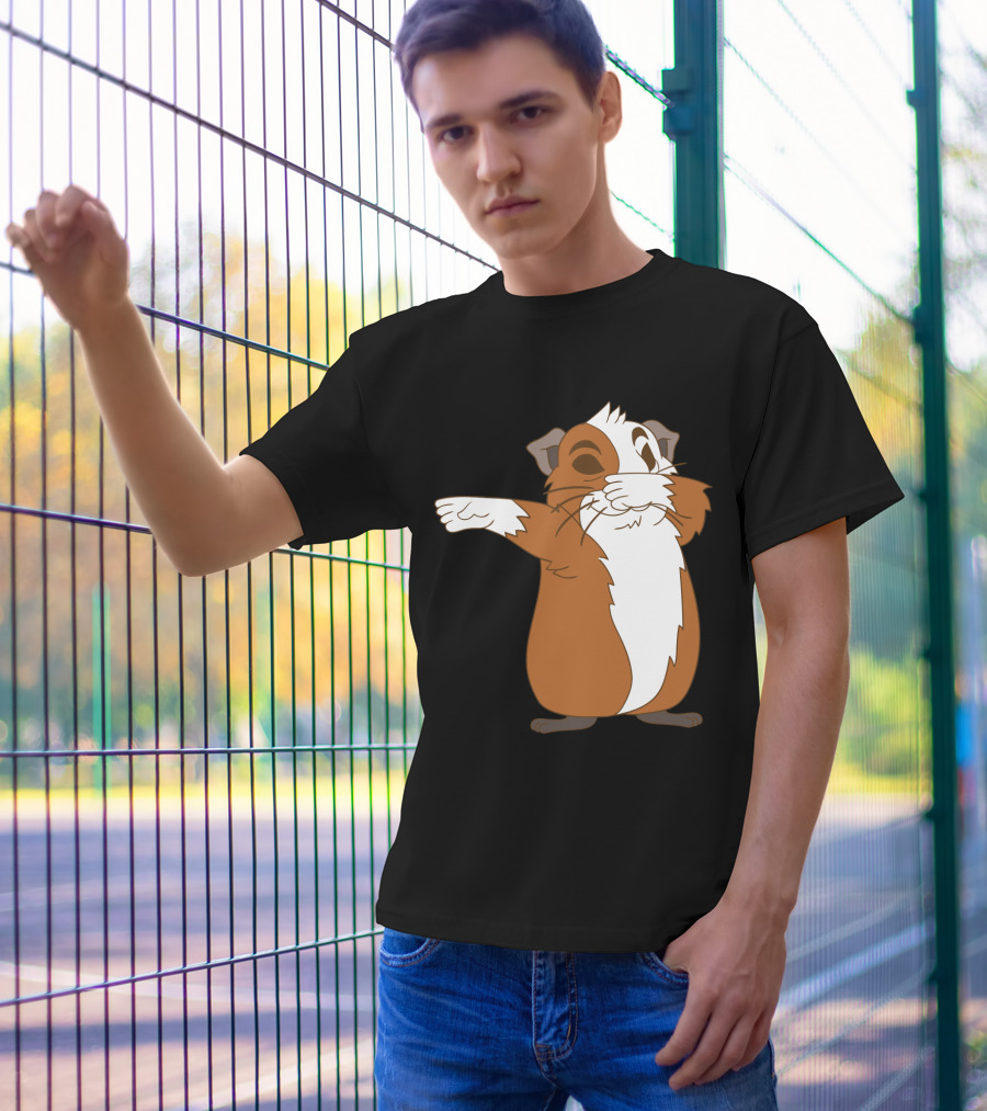 Guinea Pig Dabbing Pose Brown And White Animal Dance Move T-Shirt