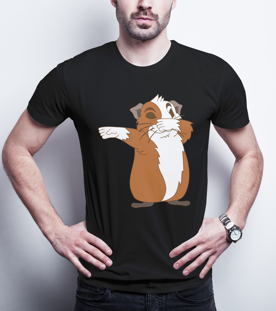 Guinea Pig Dabbing Pose Brown And White Animal Dance Move T-Shirt