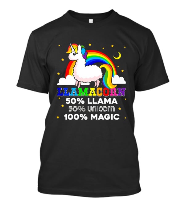 Llamacorn Rainbow Magic 50% Llama 50% Unicorn 100% Magic T-Shirt