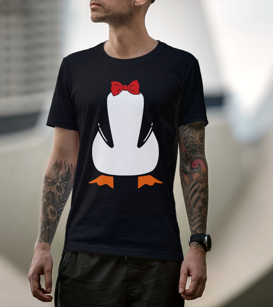 Penguin Penguin With Red Bow Tie And Orange Feet T-Shirt