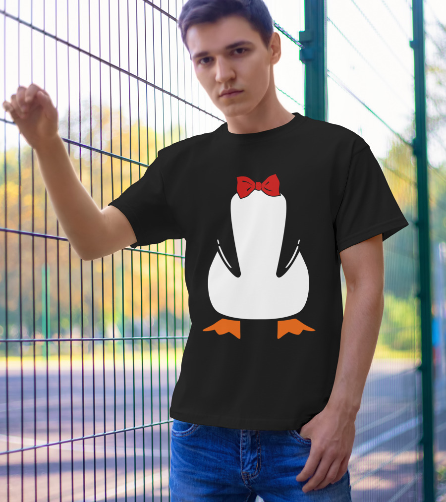 Penguin Penguin With Red Bow Tie And Orange Feet T-Shirt