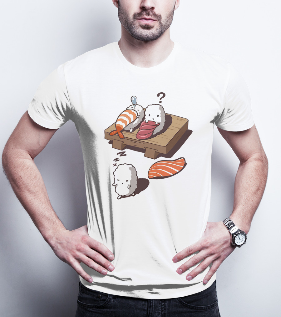 Sushi Sleepiness With Adorable Rice Characters And Nigiri Puzzle T-Shirt