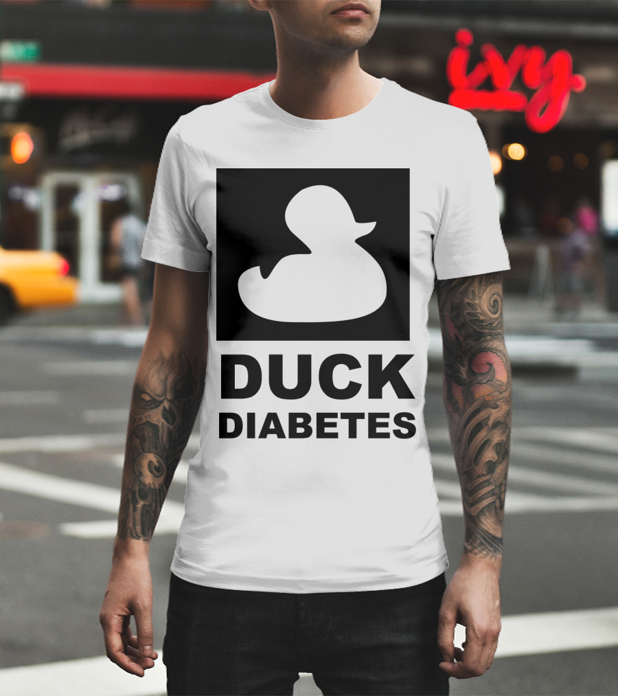 Duck Diabetes Rubber Duck Logo White T-Shirt