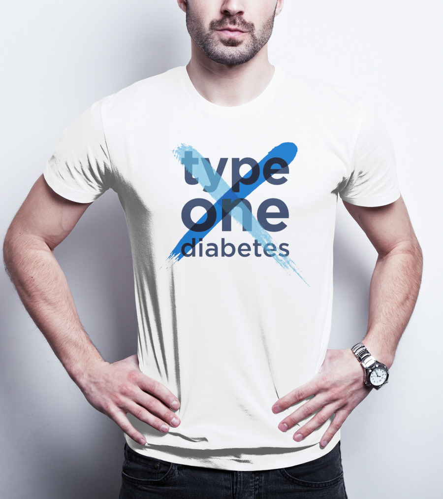Type One Diabetes Blue Brushstroke T-Shirt