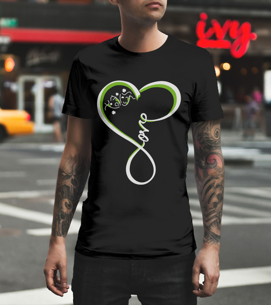 Irish Shamrock Heart Love T-Shirt