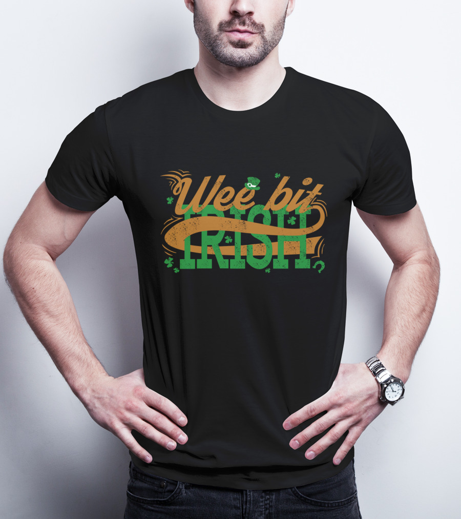 Wee Bit Irish St. Patrick's Shamrock Hat Lucky Symbols T-Shirt